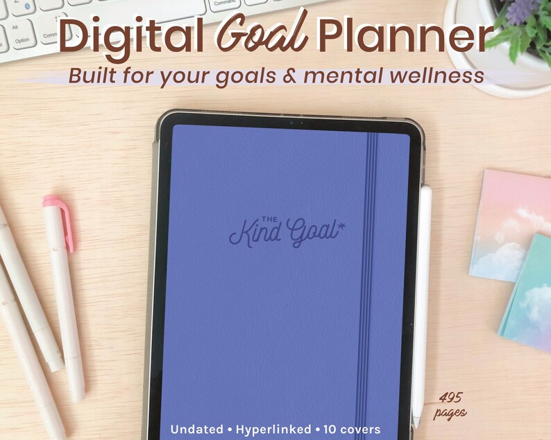 Digital Goal Planner in Ocean Breeze Theme Undated | Etsy