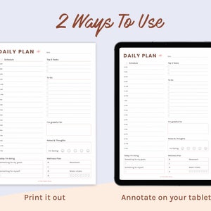 Digital & Printable Daily Planner A4 and US Letter (Instant Download ...