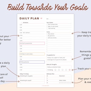 Digital & Printable Daily Planner A4 and US Letter (Instant Download ...
