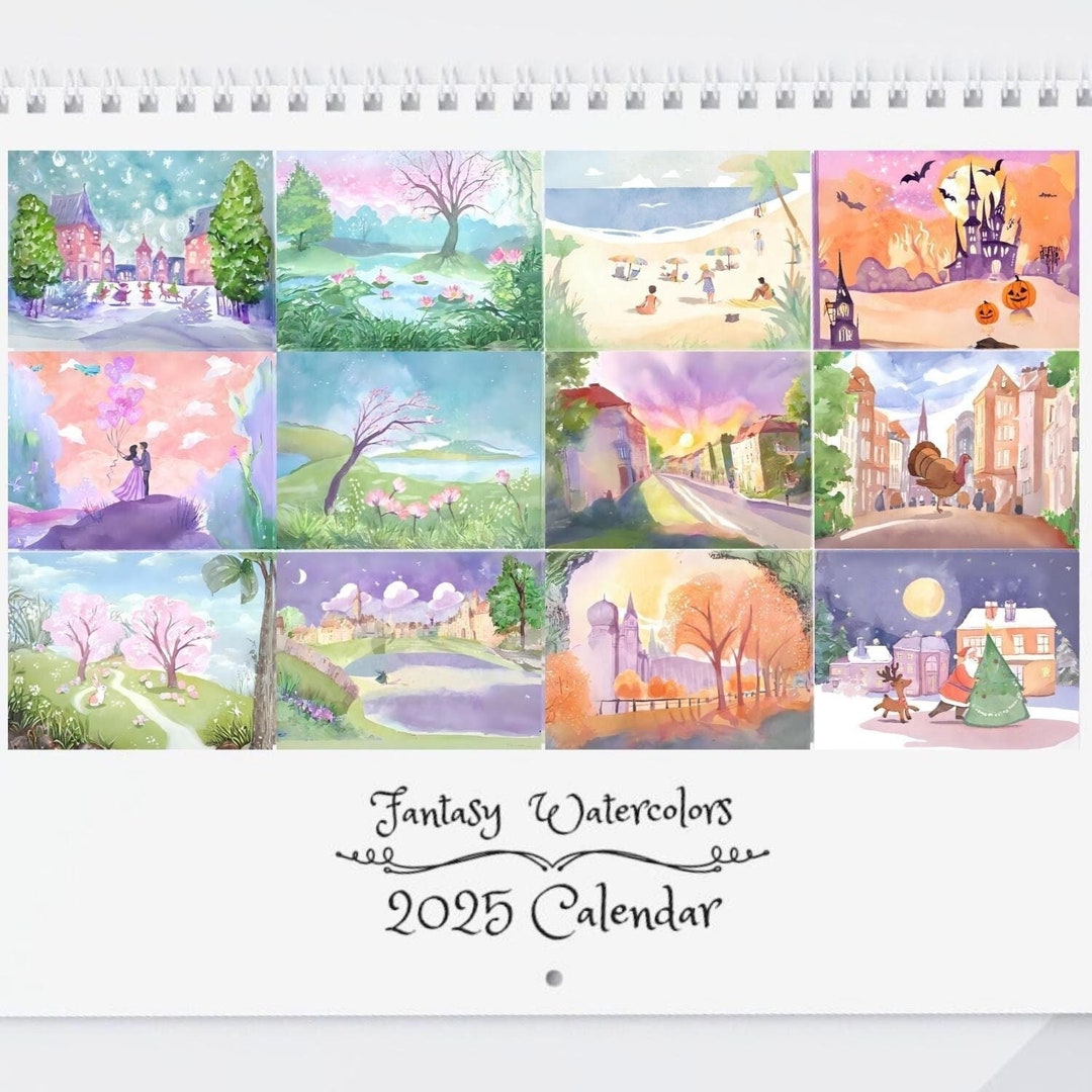 2025 Wall Calendar Watercolor Monthly Calendar 2024 Cute Water Color ...