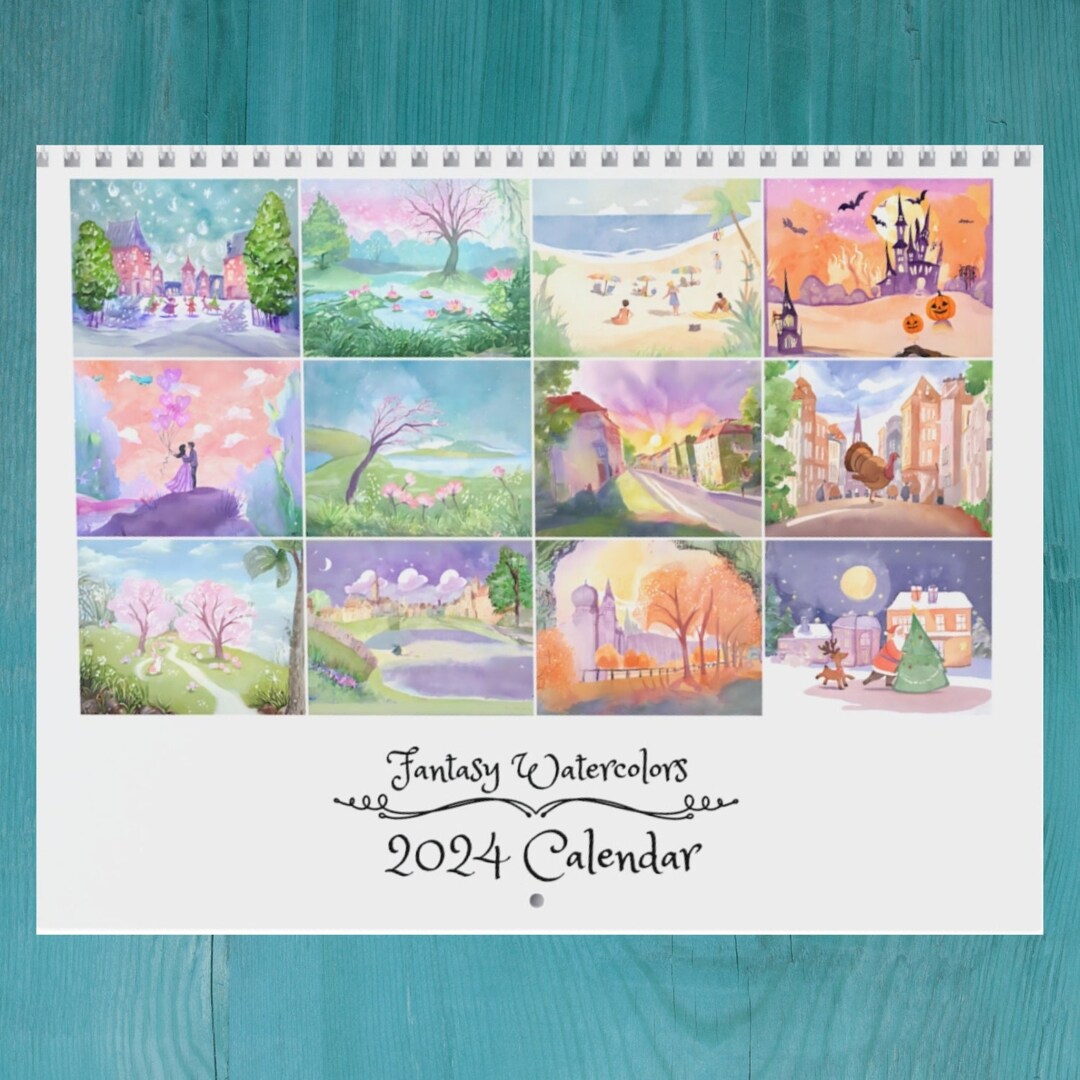 2024 Wall Calendar Watercolor - Etsy