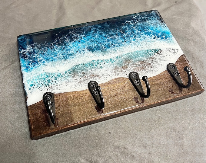 Beach House, Small Size Ocean Key Rack/leash Holder, Beachy Key Rack ...