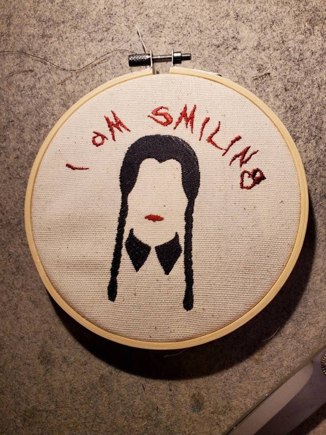 Wednesday Addams Embroidery Wall Hanging. Two Options Available! - Etsy