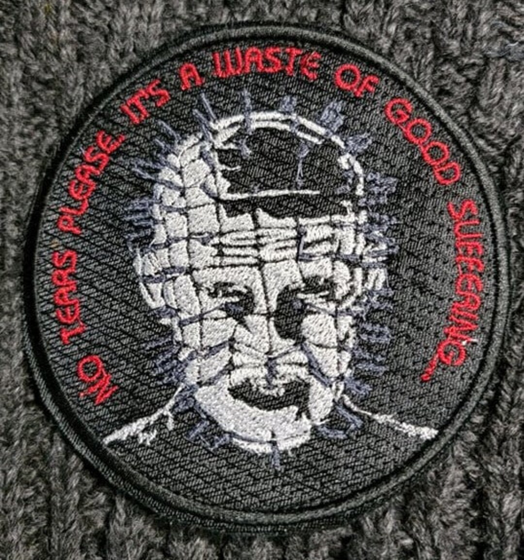 Hellraiser Embroidery Patch Pinhead Portrait With Quote multiple Options Available - Etsy