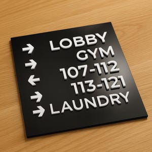 Custom Directional Sign. Hotel Room Directional Signs, Wayfinding Signs ...