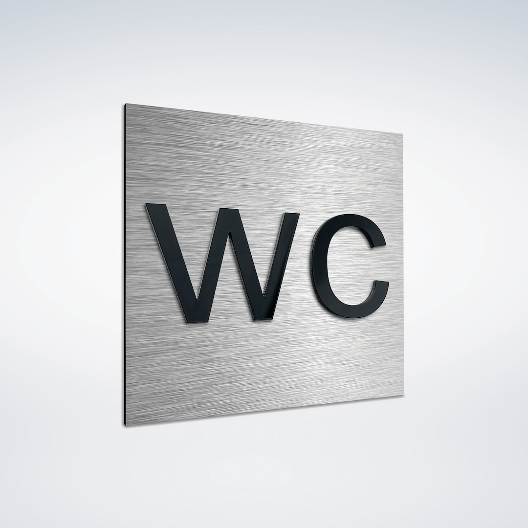 Unisex Toilet Signage - Restroom Door Signs - WC Bathroom Sign - Water ...