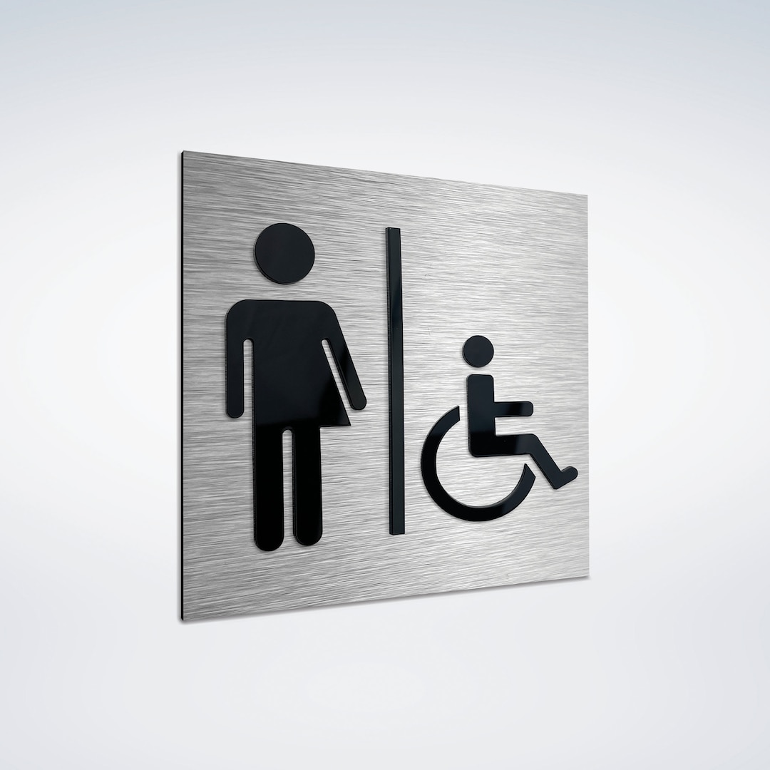 Gender Neutral Restroom Signs - Handicap Bathroom Sign - Non Binary ...