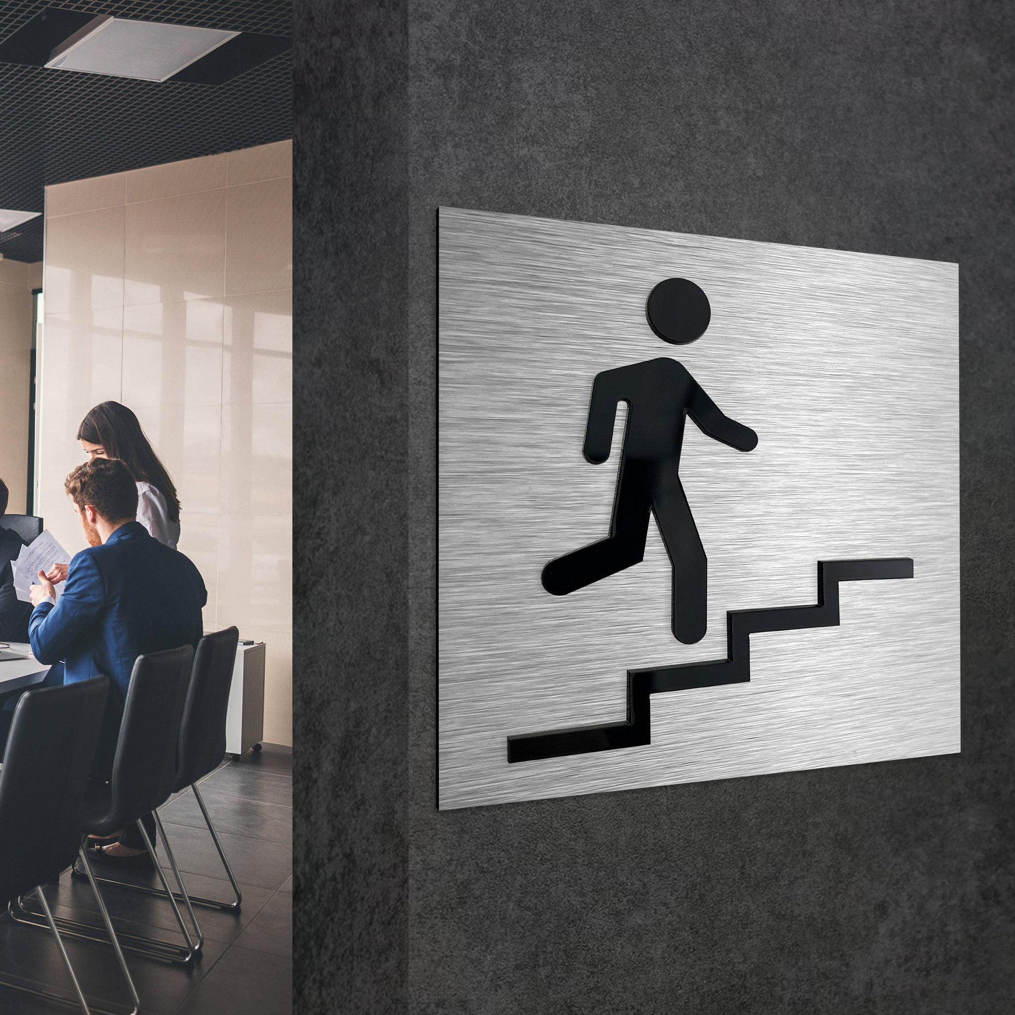 Modern Stair Sign Fire Exit Signage Office Stairwell Signs - Etsy