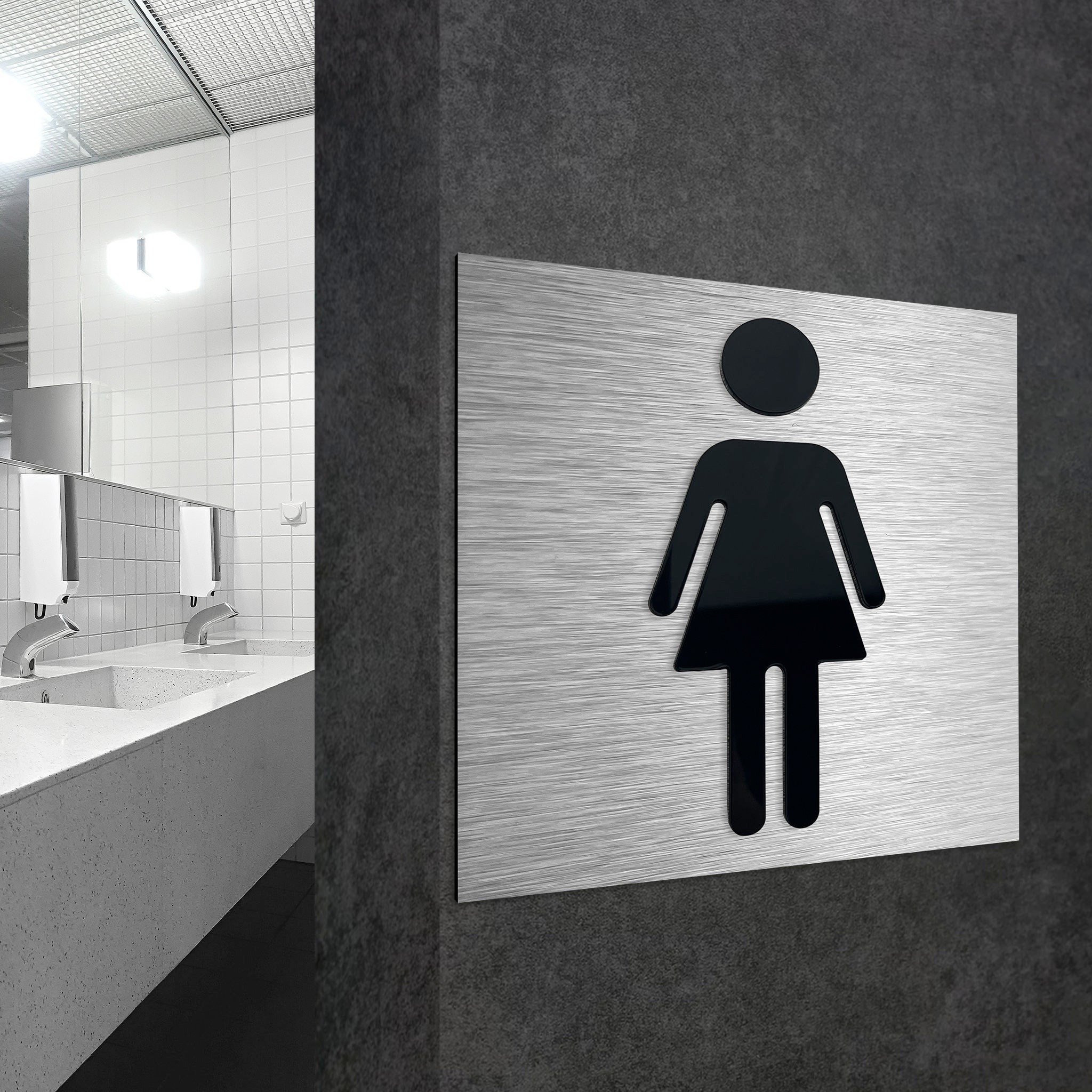 Womens Restroom Sign Woman Bathroom Signs Female Bathrooms - Etsy