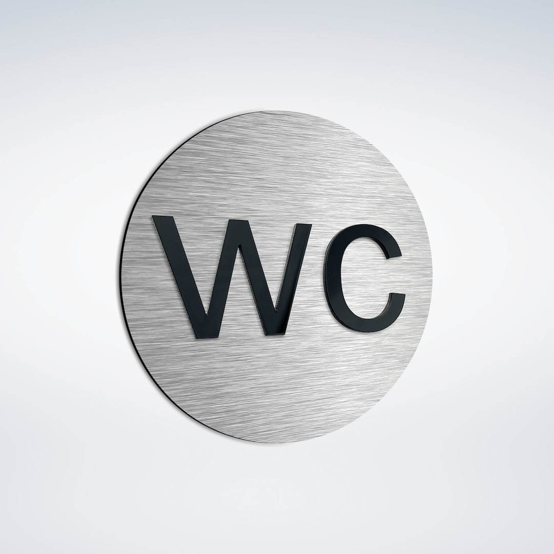 WC Bathroom Sign - Unisex Toilet Signage - Restroom Door Signs - Water ...