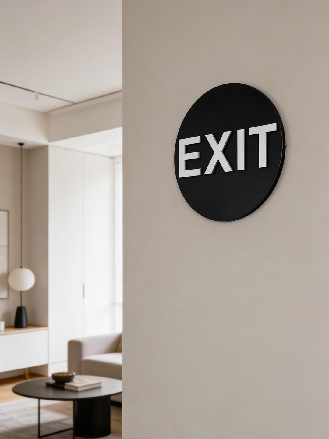 Exit Sign, Modern 3D Exit Door Plaque, Acrylic Emergency Wayfinding ...