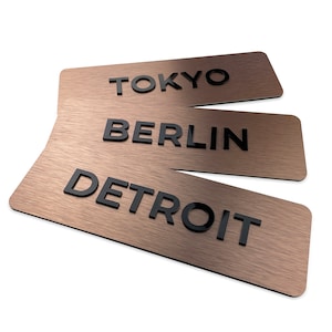 Modern World Clock Sign - Time Zone Custom Wall Signs - Customized Door ...