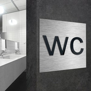 Unisex Toilet Signage - Restroom Door Signs - WC Bathroom Sign - Water ...