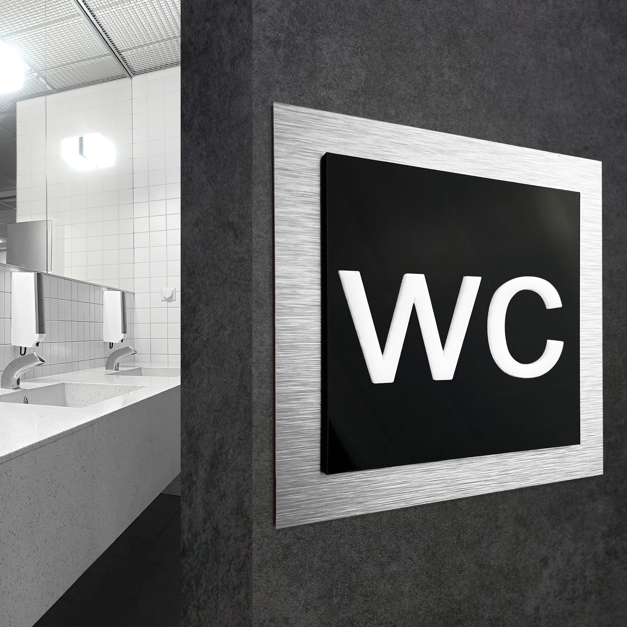 Bsign Steel WC Restroom Sign Toilet Door Sign Metal, 58% OFF