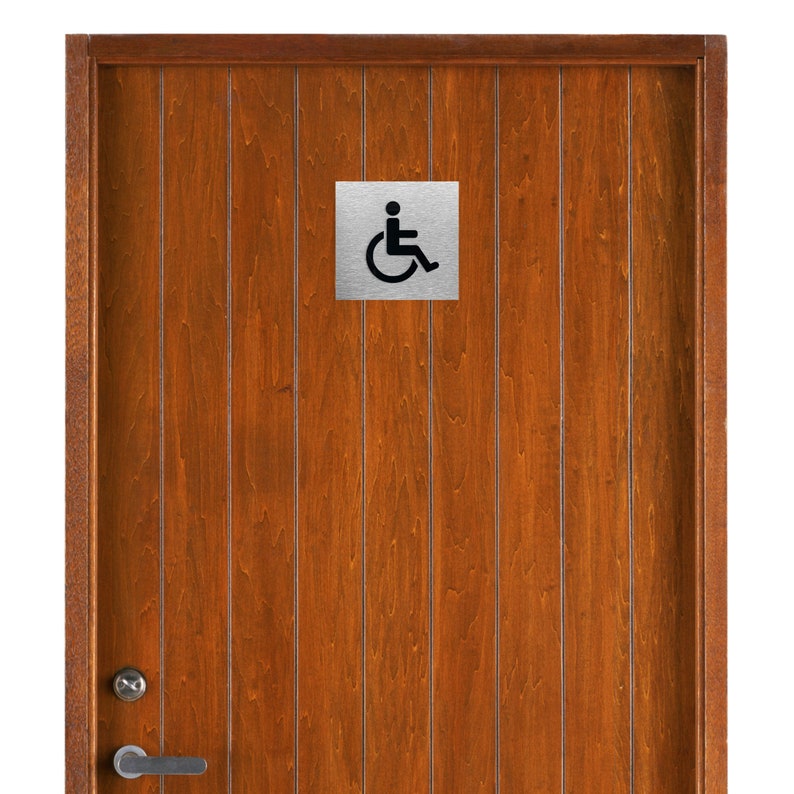 Handicap Bathroom Sign Handicapped Signs Wheelchair - Etsy
