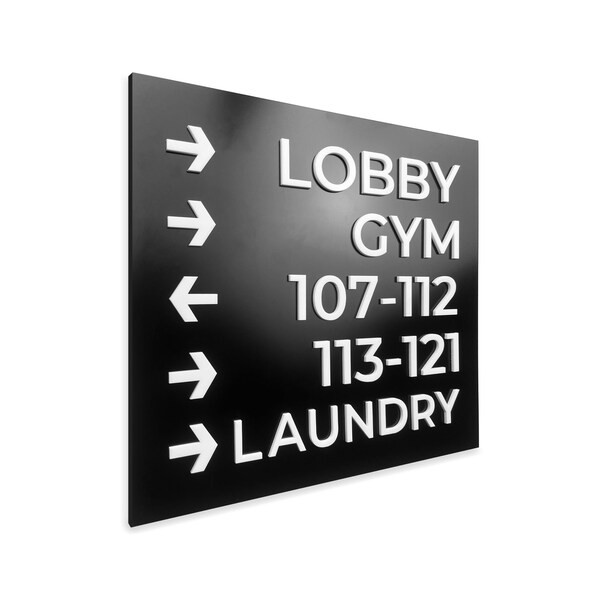 Custom Directional Sign. Hotel Room Directional Signs. Wayfinding Signs ...