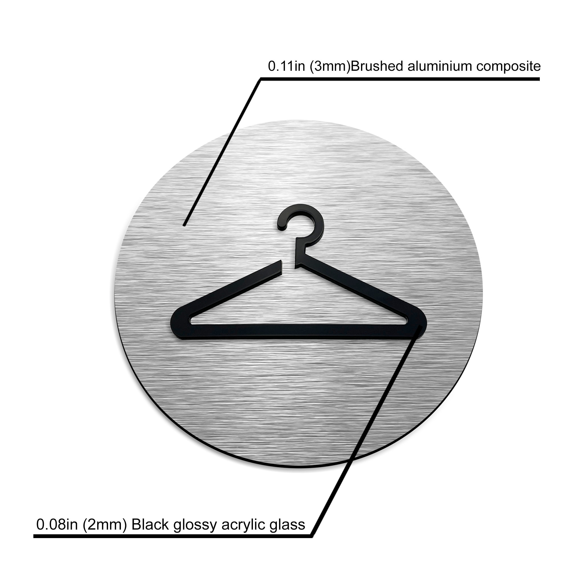 Cartel de vestidor Rótulos de probador Señalización de armario Placa de ...