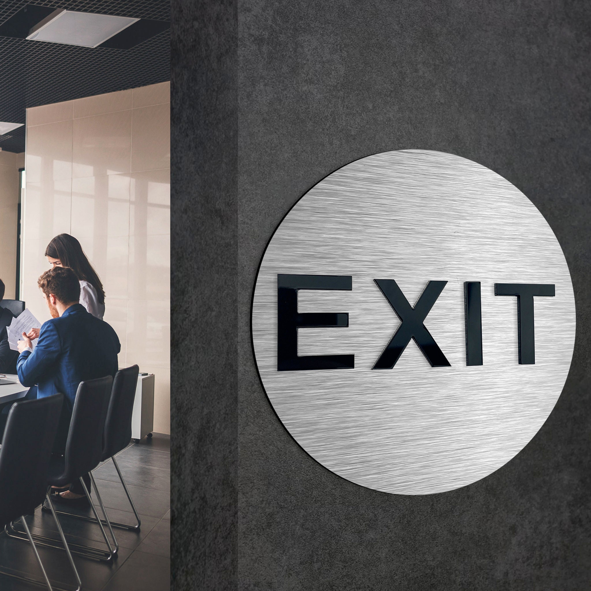 Emergency Exit Sign - Hotel Door Signs - This Way Signage - Stairs Exit ...