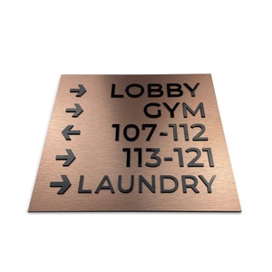 Directional Signs, Hotel Room Directional Signs, Custom Wayfinding ...