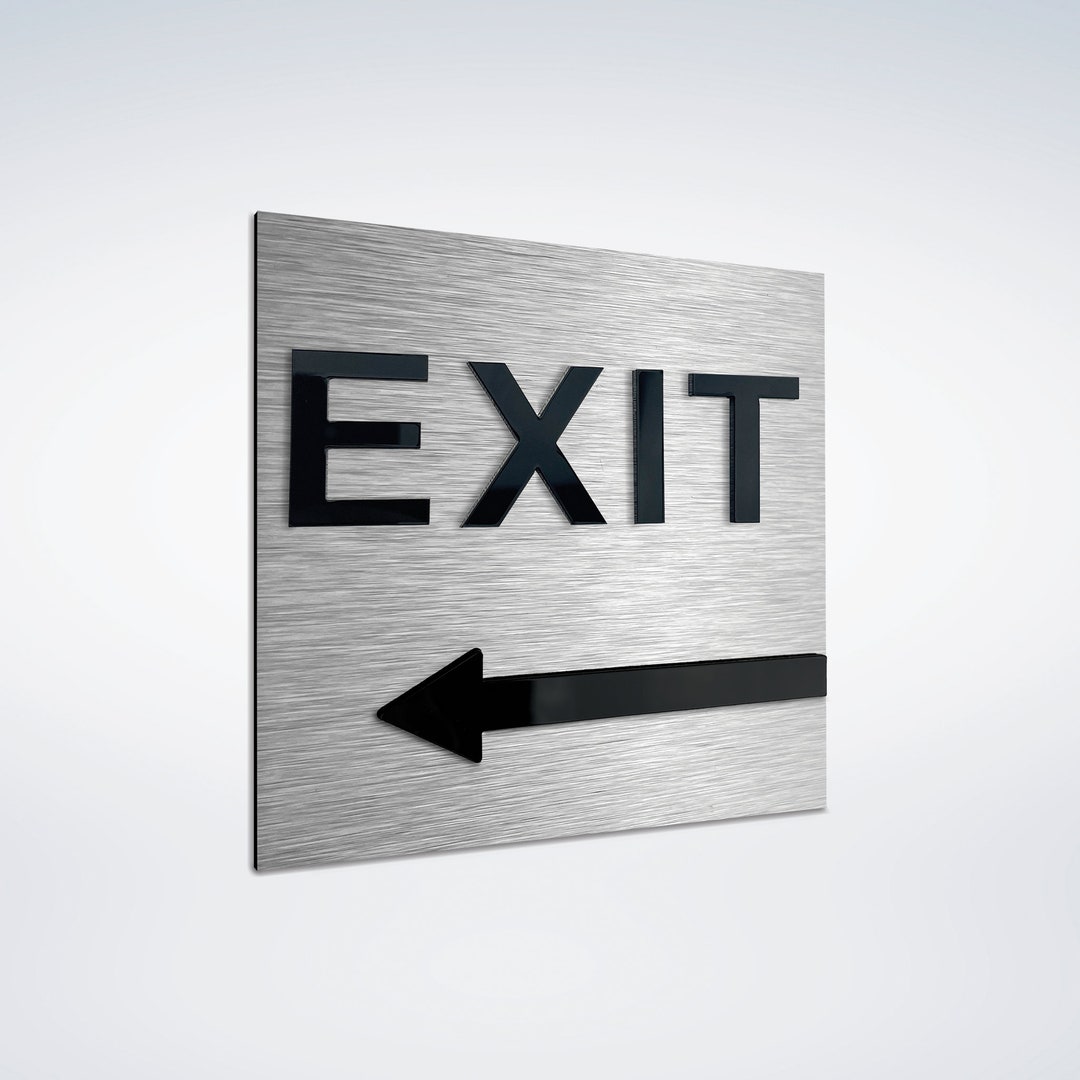 Modern Exit Sign - Emergency Signs - Arrow / Bullet Signage - Office ...