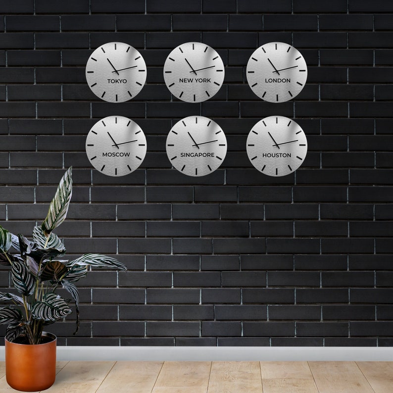 World Time Zone Clock - Modern Hotel Reception Timezone Clocks ...