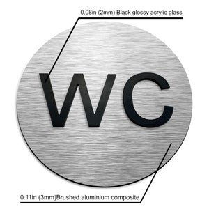 WC Bathroom Sign - Unisex Toilet Signage - Restroom Door Signs - Water ...