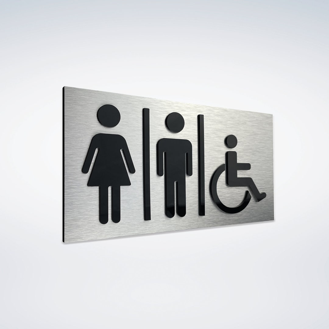 Unisex Toilet Sign - Bathroom Signage - All Gender Restroom Signs - WC ...