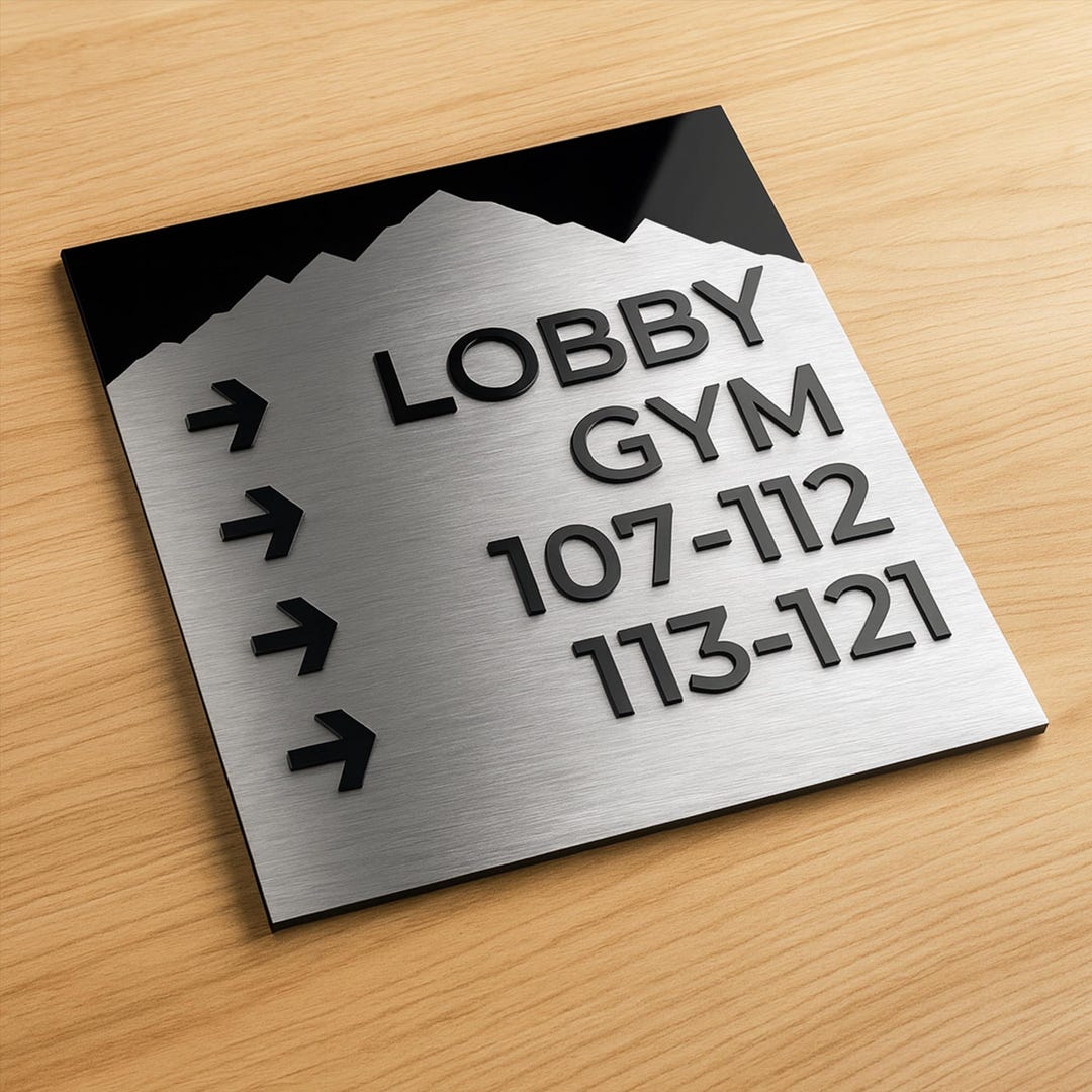 Custom Hotel Wayfinding Signs - Modern Directional Signs, Hotels Room ...