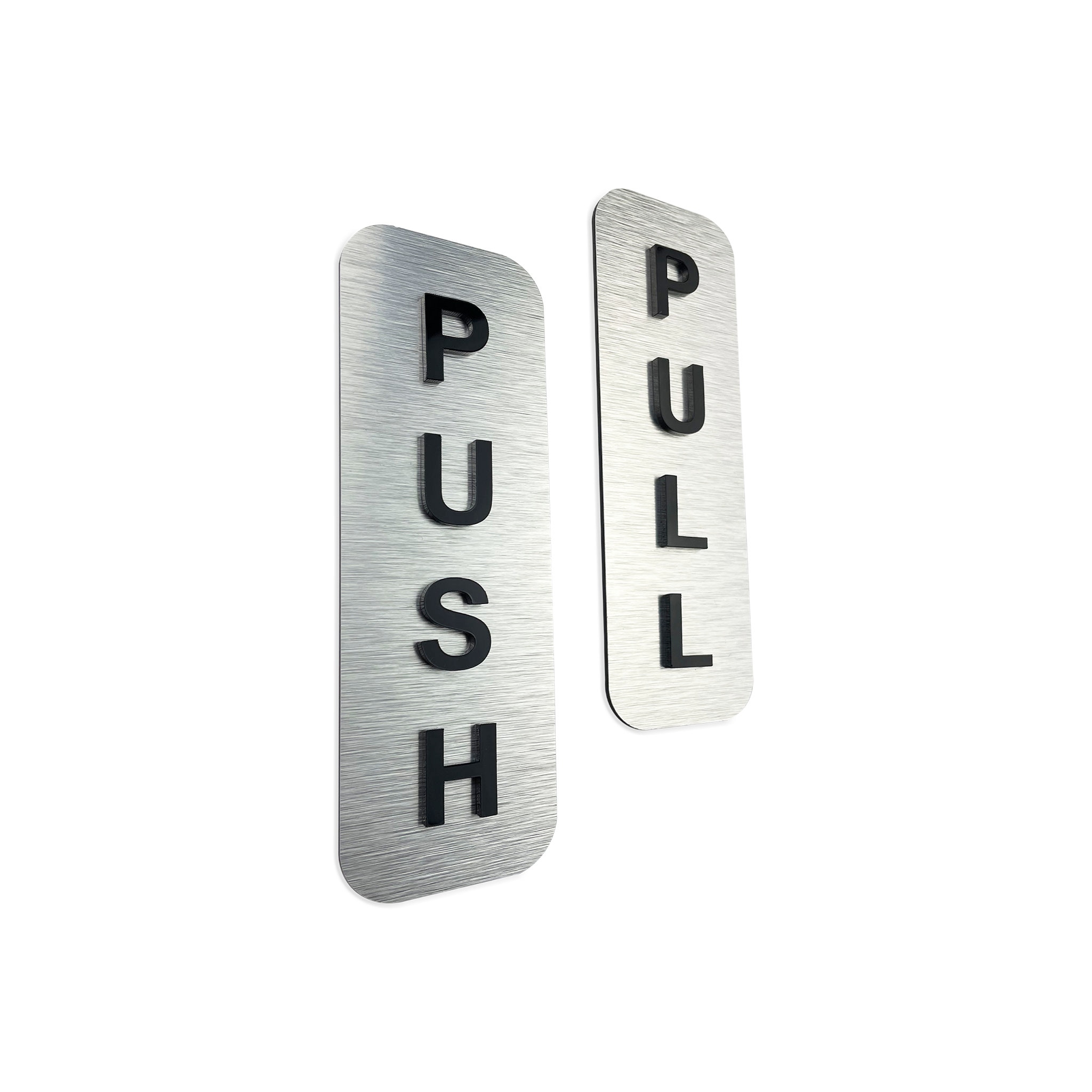 Set of 2 Push Pull Door Signs Vertical Office Doors Decals, Waterproof ...