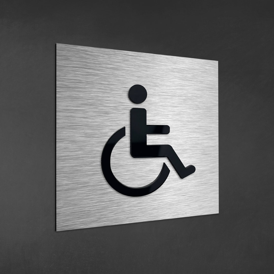 Handicap Bathroom Sign Handicapped Signs Wheelchair - Etsy