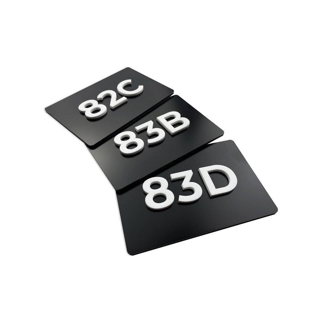 Matte Black Apartment Door Numbers - Hotel Room Number Signs - Modern ...
