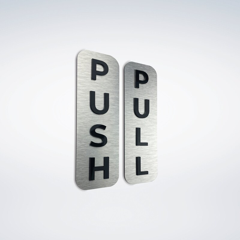 Push Pull Stickers - Etsy