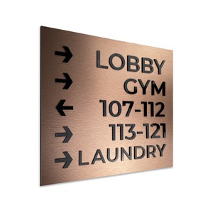 Directional Signs, Hotel Room Directional Signs, Custom Wayfinding ...
