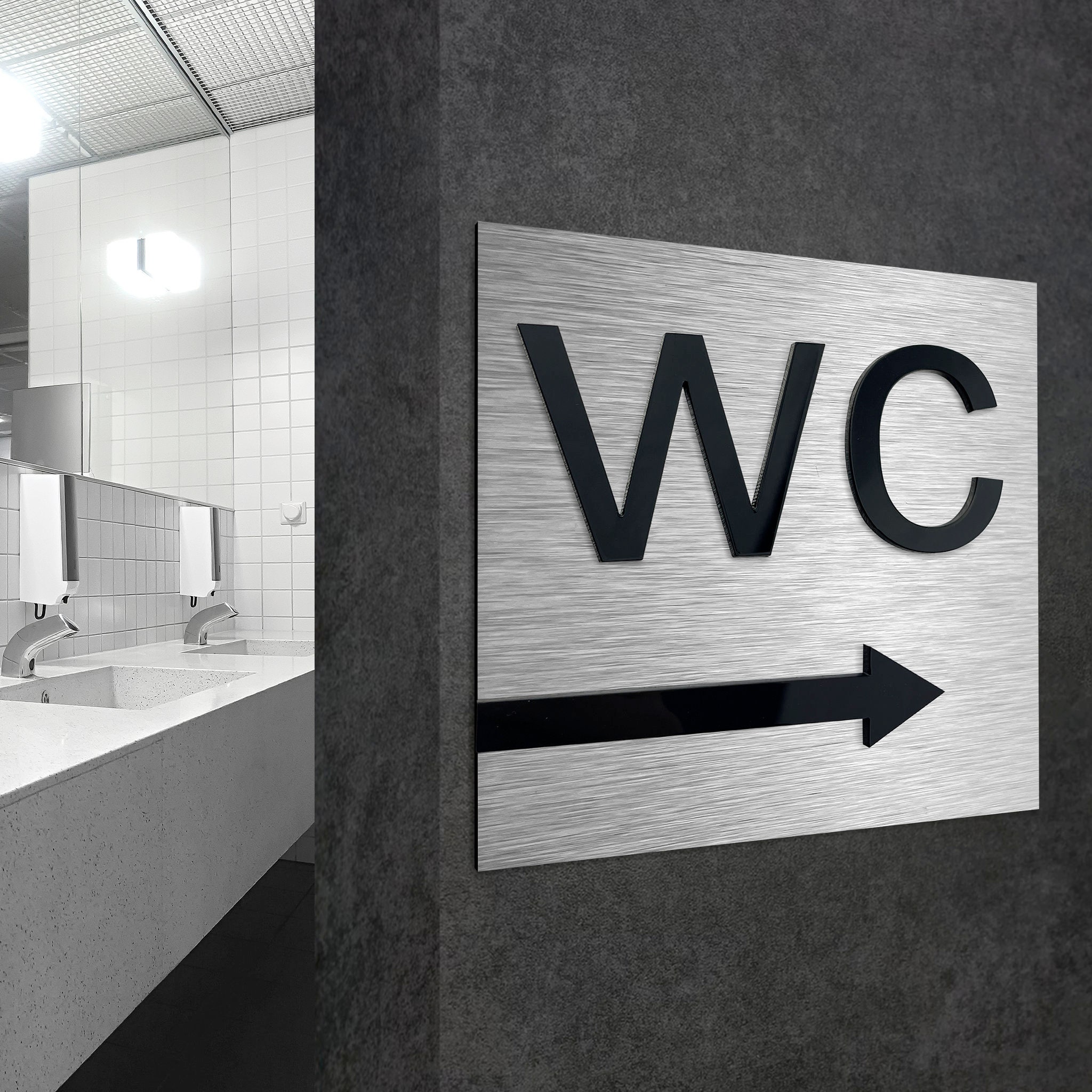 WC Restroom Sign Bathroom Signage All Gender Restroom - Etsy