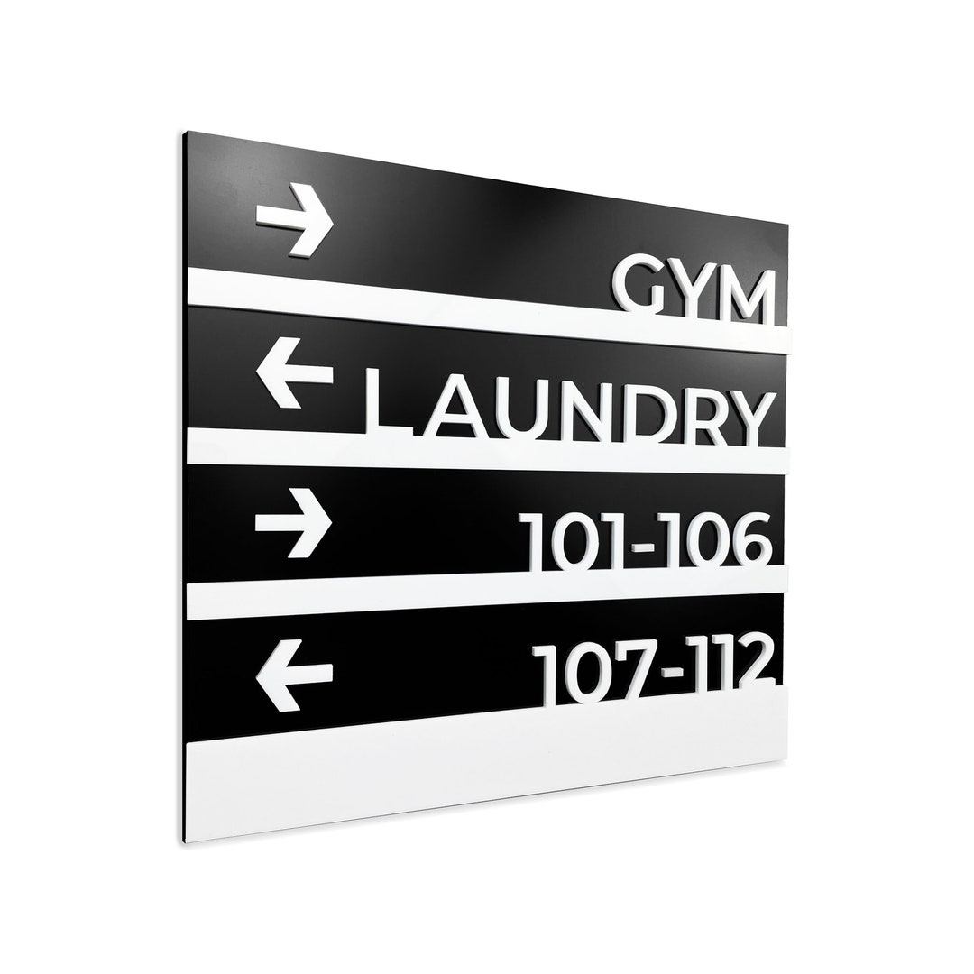 Custom Wayfinding Signs - Directional Sign, Hotel Room Directional ...