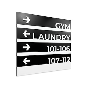 Custom Wayfinding Signs - Directional Sign, Hotel Room Directional ...