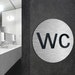WC Bathroom Sign Unisex Toilet Signage Restroom Door Signs Water Closet ...