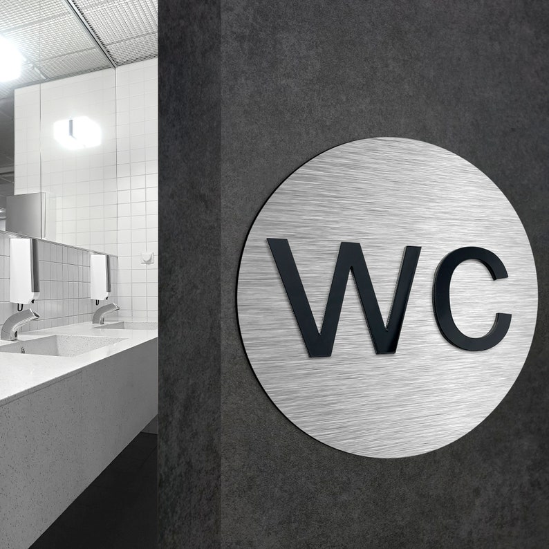 WC Bathroom Sign Unisex Toilet Signage Restroom Door Signs - Etsy