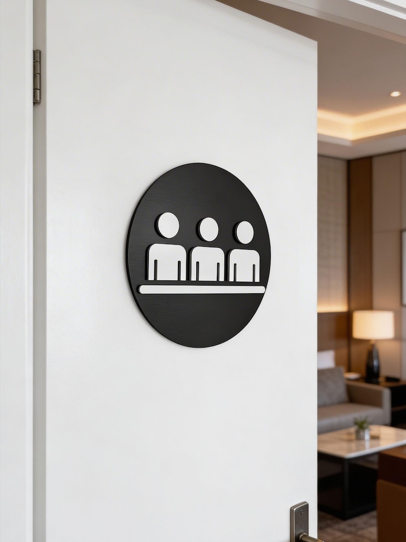 Meeting Room Door Sign, Conference Room Plaque, Modern 3D Office Door ...
