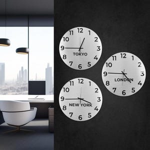 World Timezone Clock - Custom Made Time Zones Clocks - Modern Time Zone ...