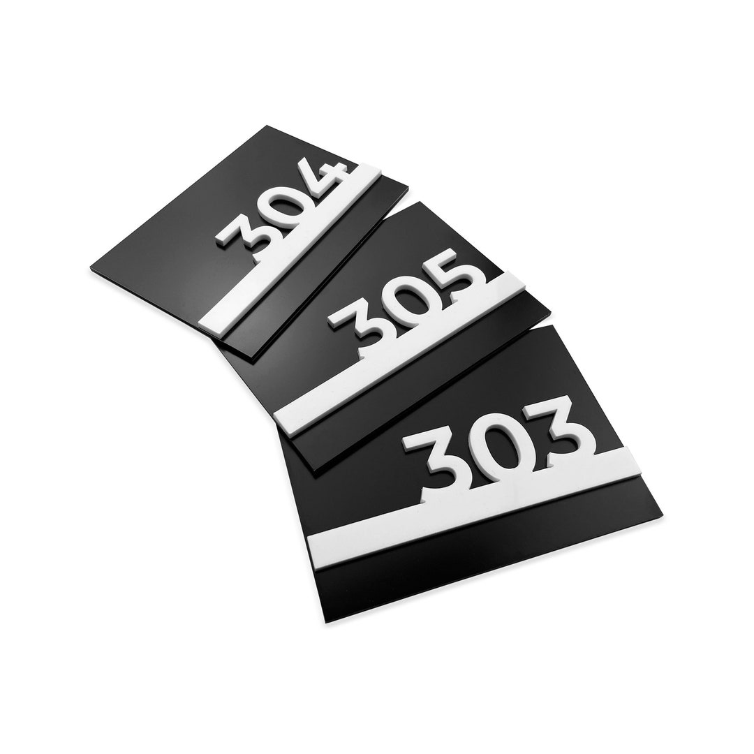 Hotel Room Number Signs - Modern Suite Signage - Apartment Door Numbers ...