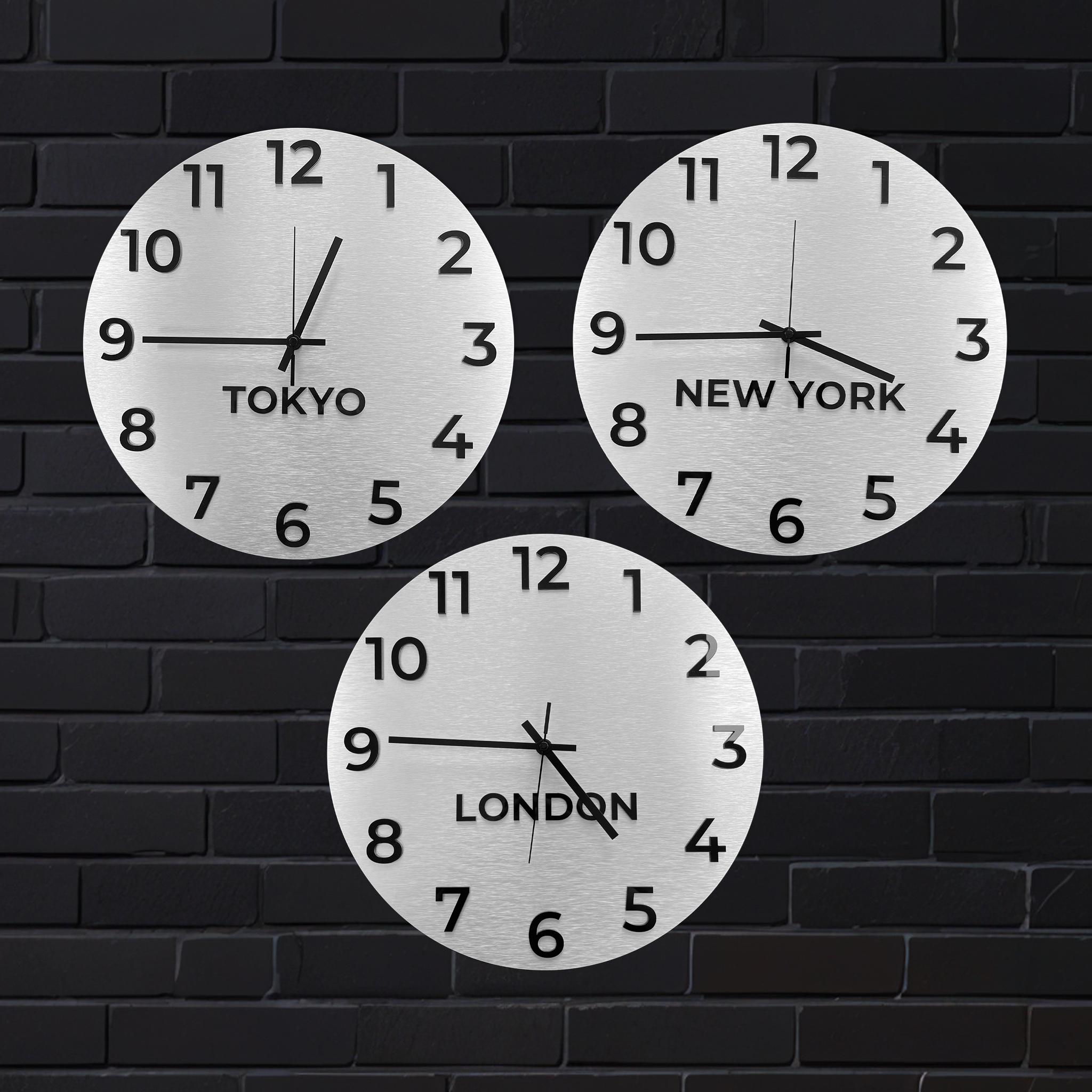 Custom Made Time Zones Clocks - Modern Time Zone Clocks - World ...