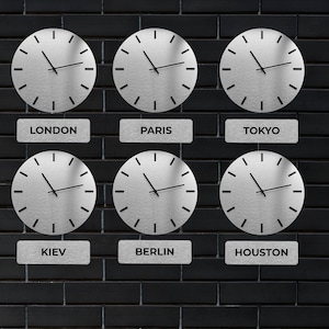 World Clock Sign - Time Zone Custom Wall Signs - Customized Door ...