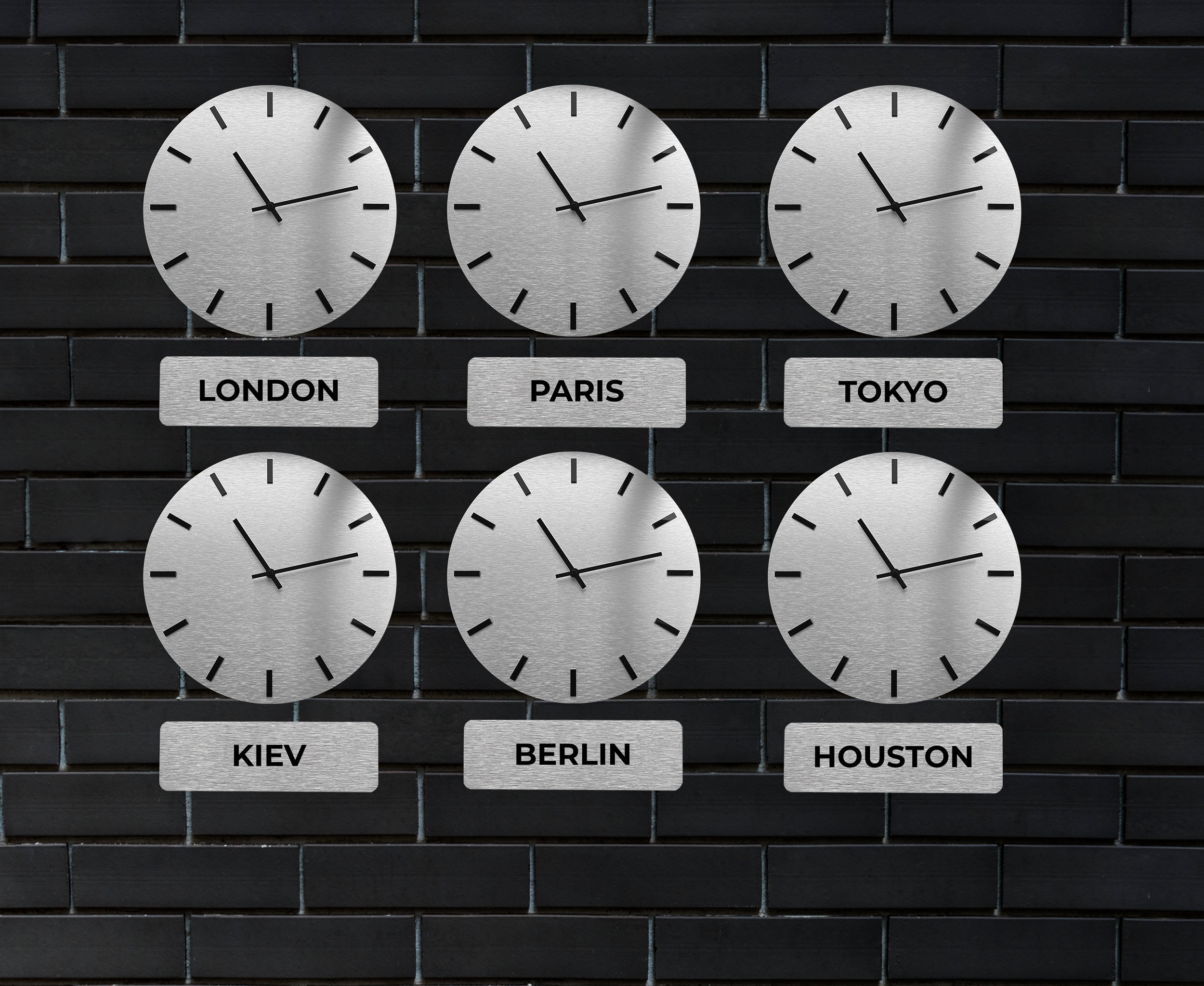 World Clock Sign - Time Zone Custom Wall Signs - Customized Door ...
