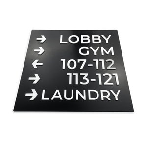 Custom Directional Sign. Hotel Room Directional Signs, Wayfinding Signs ...