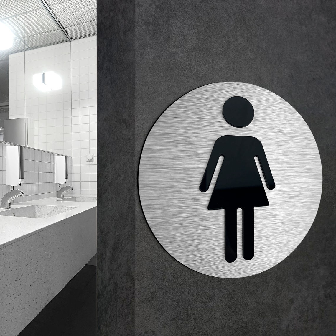 Ladies Toilet Sign Womens Restroom Signs Women's WC - Etsy
