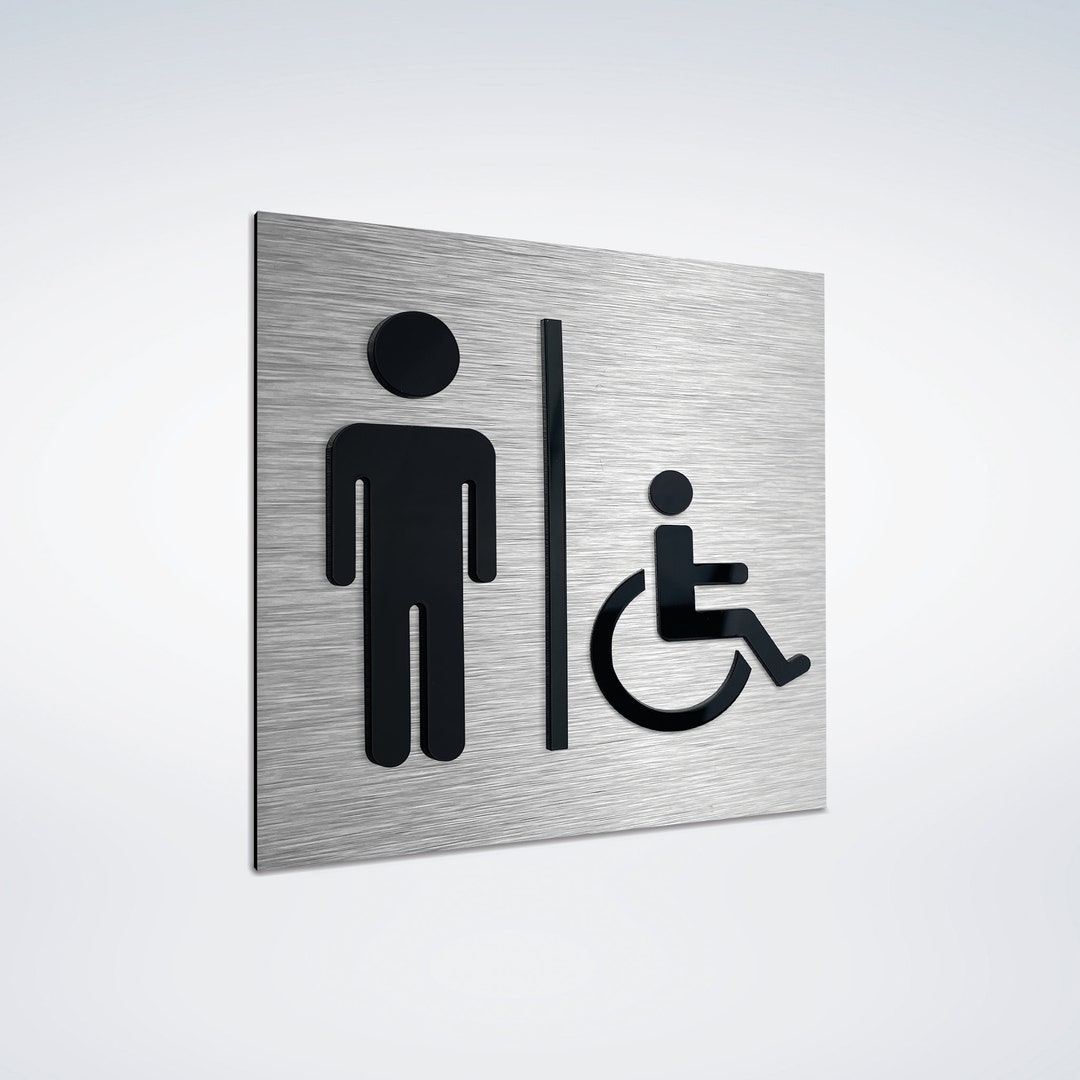 Men Bathroom Signage - Mens Restroom Sign - Handicap Signs - Male ...