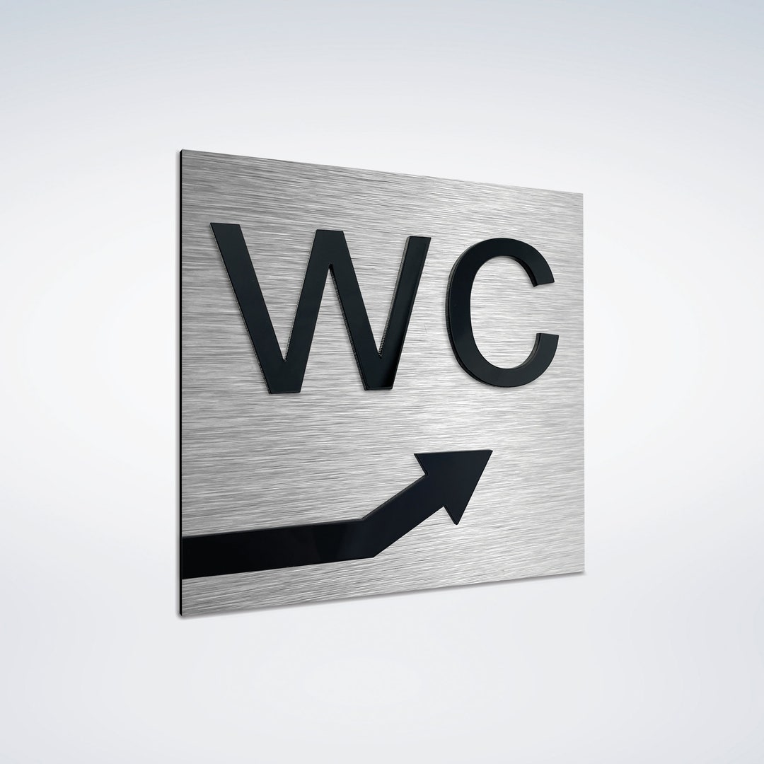 Toilet Sign - Washroom Signage - All Gender Bathroom Signs - Metal WC ...