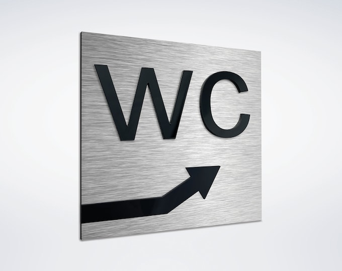Metal WC Sign, Bathroom Sign, Restroom Sign, Bathroom Door Sign, Toilet ...