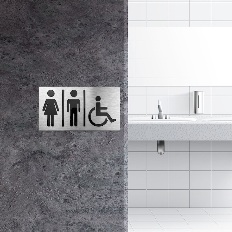 Unisex Toilet Sign Bathroom Signage All Gender Restroom - Etsy